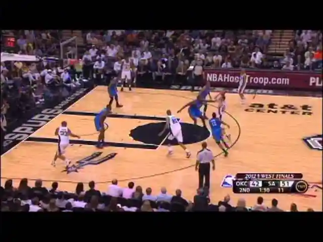 Tim Duncan Posterizes Serge Ibaka Vs The Thunder In Game 2 - Ballislife.com